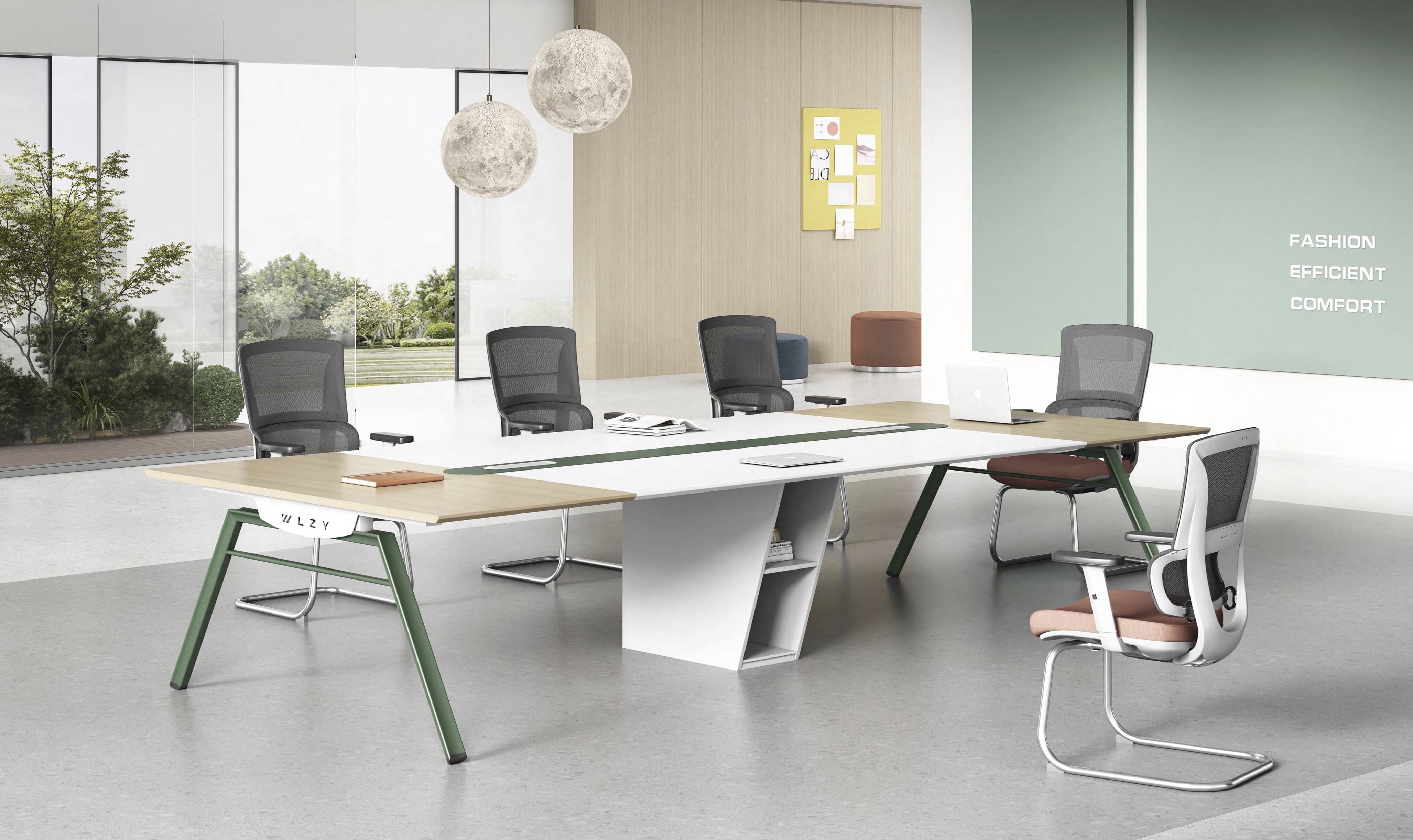 REISEN Dark Green Oak Series Conference Table (RSM...