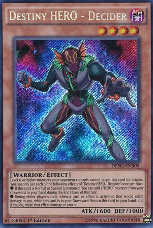 Destiny HERO - Decider - DESO-EN003 - Secret Rare 1st E