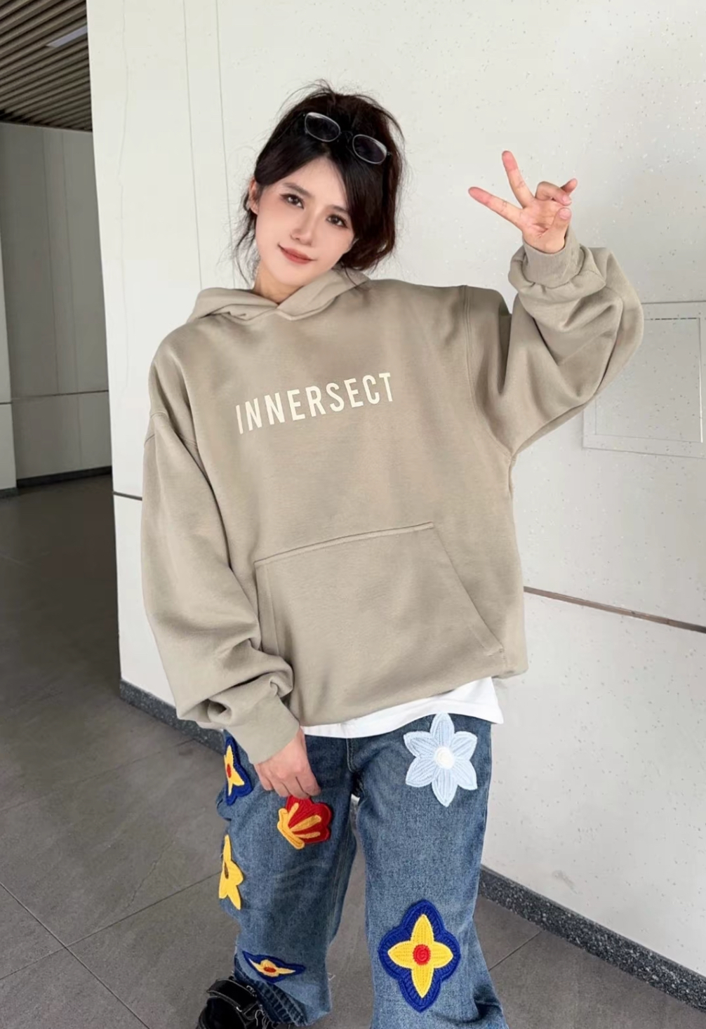 INNERSECT 循環標印花 加絨 帽踢 男女同款 INN24FWTHD141