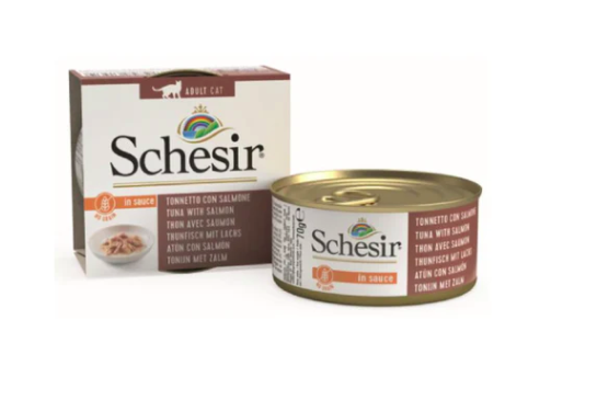 Schesir - 濃湯罐貓罐頭系列 吞拿魚三文魚 70g