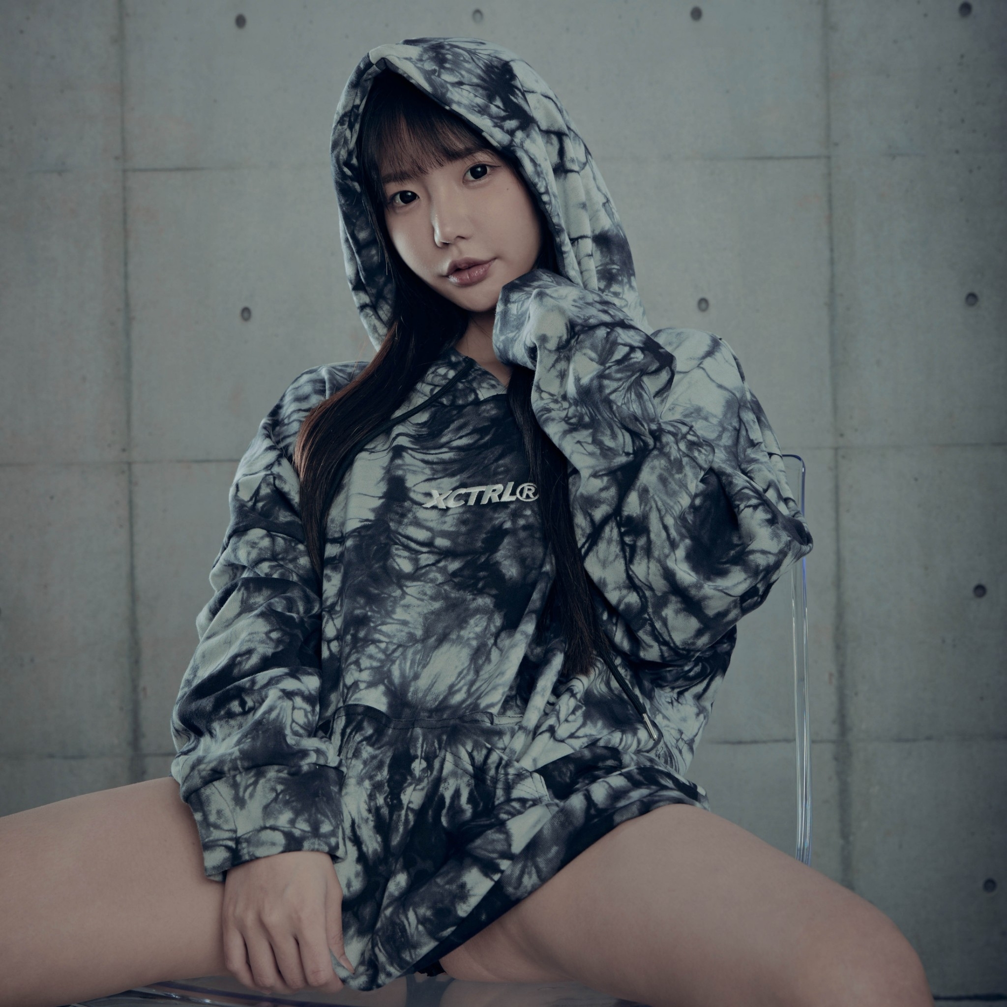 XCTRL渲染寬版帽T-黑