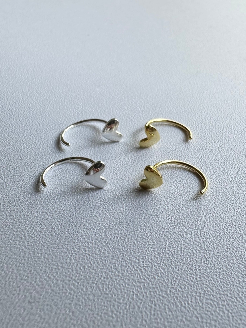 S925 heart open hoop pierce | none tw