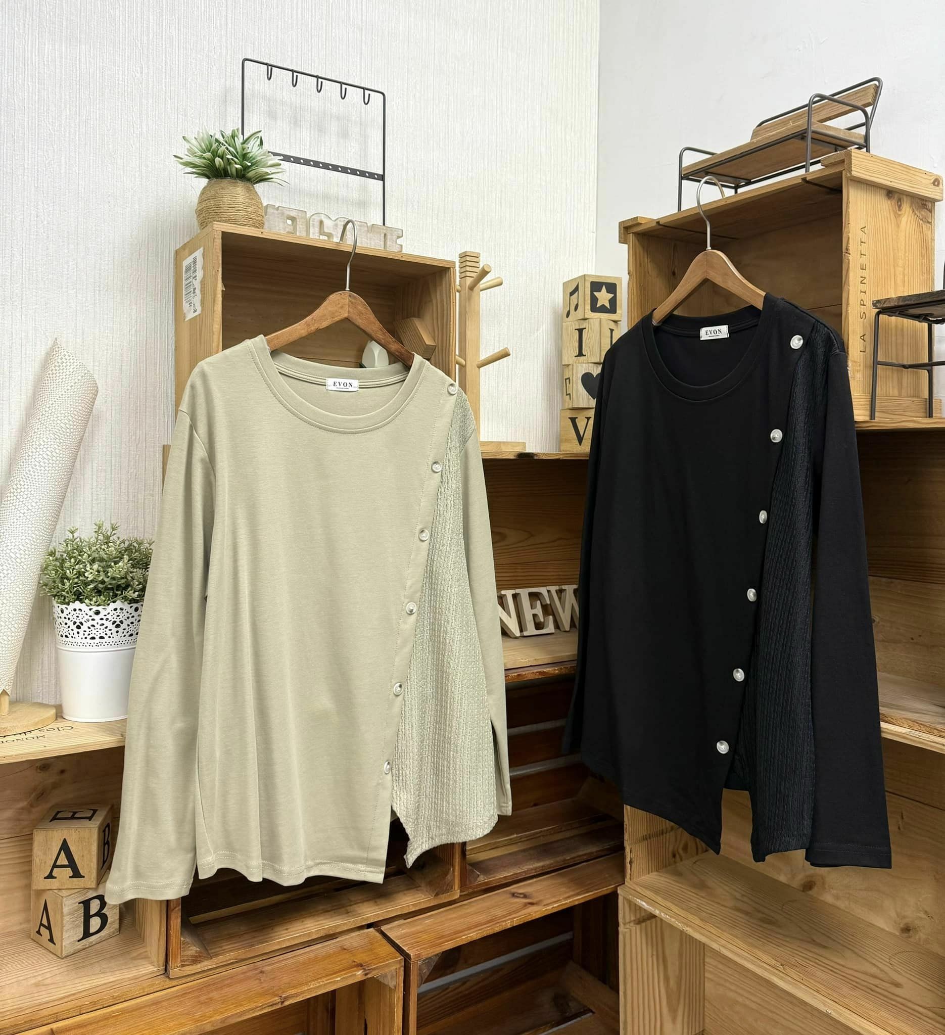 [ 韓國直送 ] D10002 SIDE BUTTON TOP