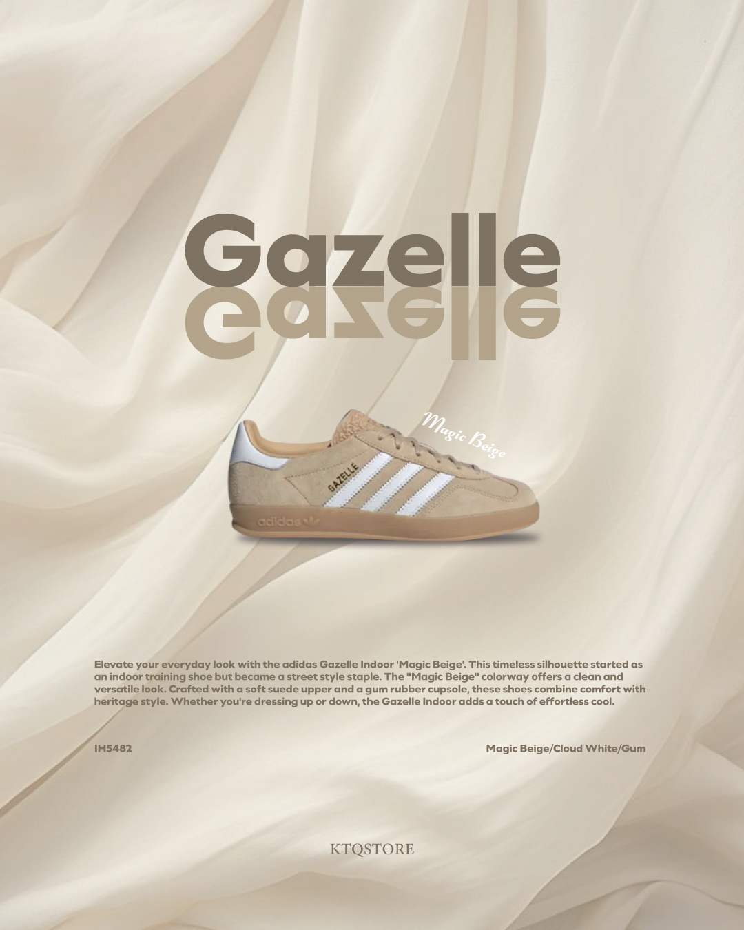 KTQ STORE ‧ ADIDAS GAZELLE INDOOR 泰奶杏焦糖底 女鞋 IH5482