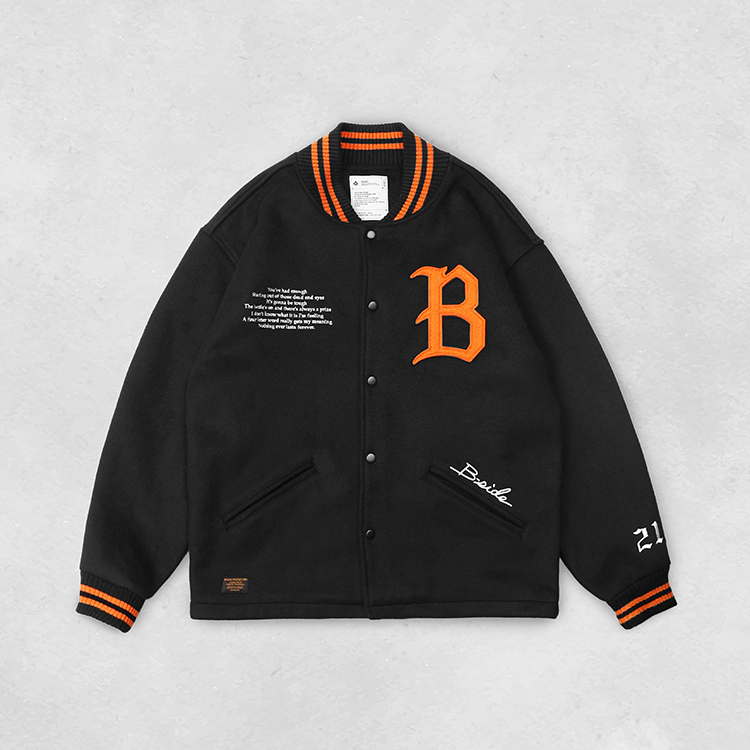 B-SIDE BS VARSITY JACKET Black