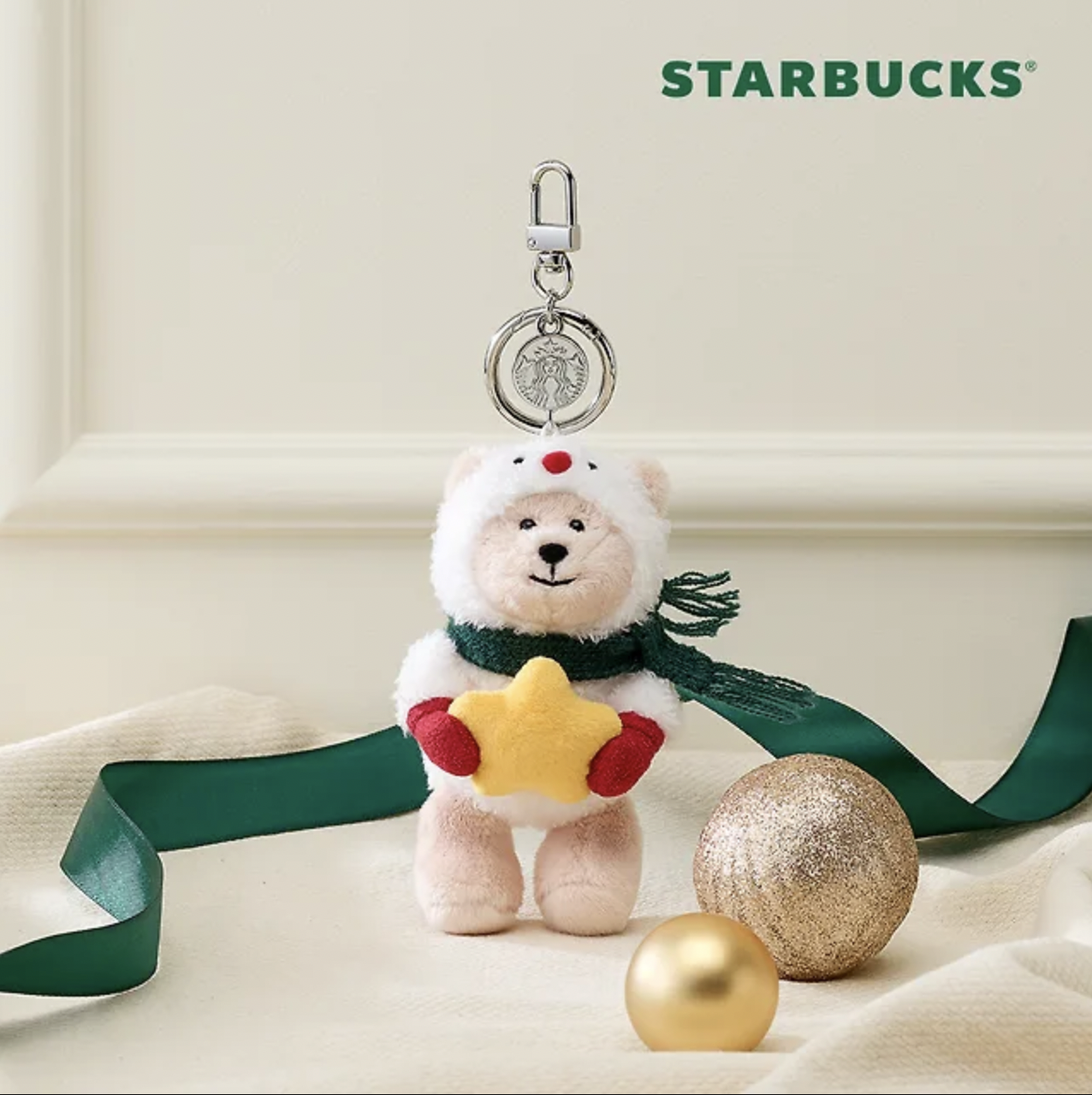 Starbucks Holiday Friends Bearista Keychain