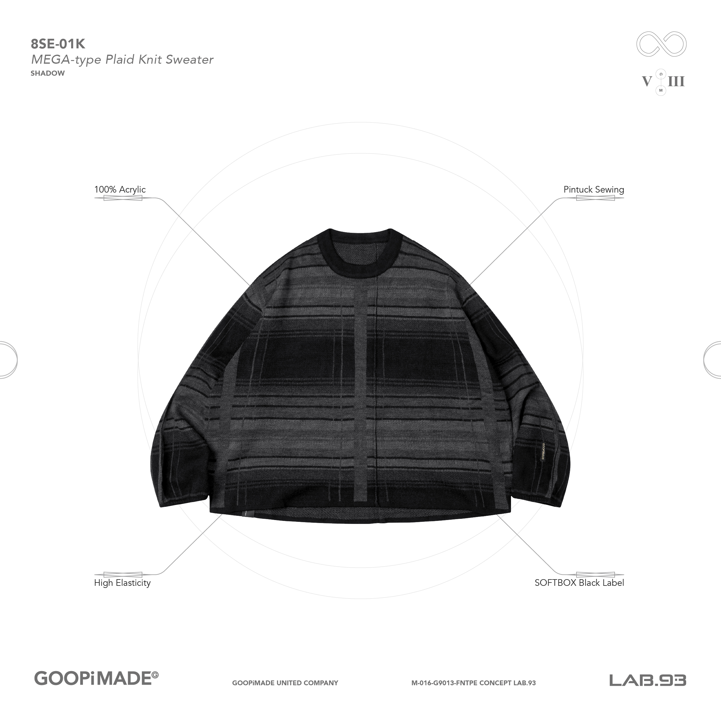GOOPiMADE “8SE-01K” MEGA-type Plaid Knit Sweater - Shad