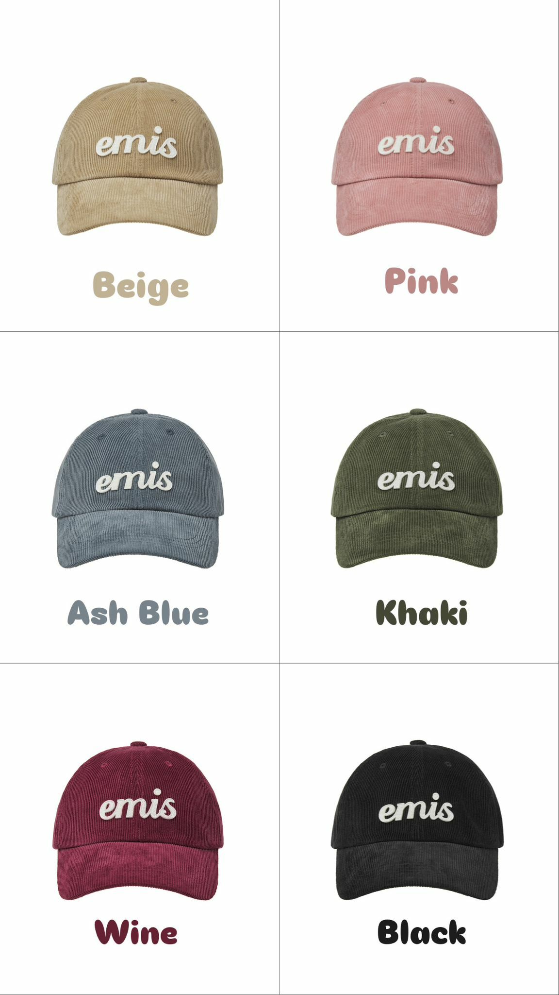 Emis APPLIQUE CORDUROY BALL CAP