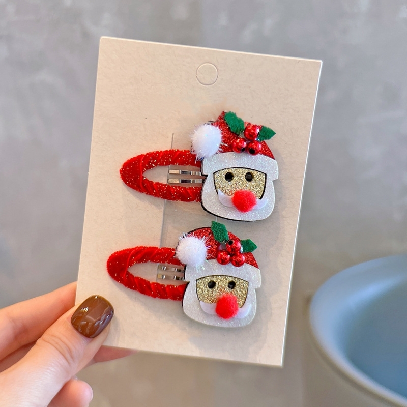 現貨[BYLF67925] 聖誕老人毛球髮夾套裝(不包邊) #XF073-BYL