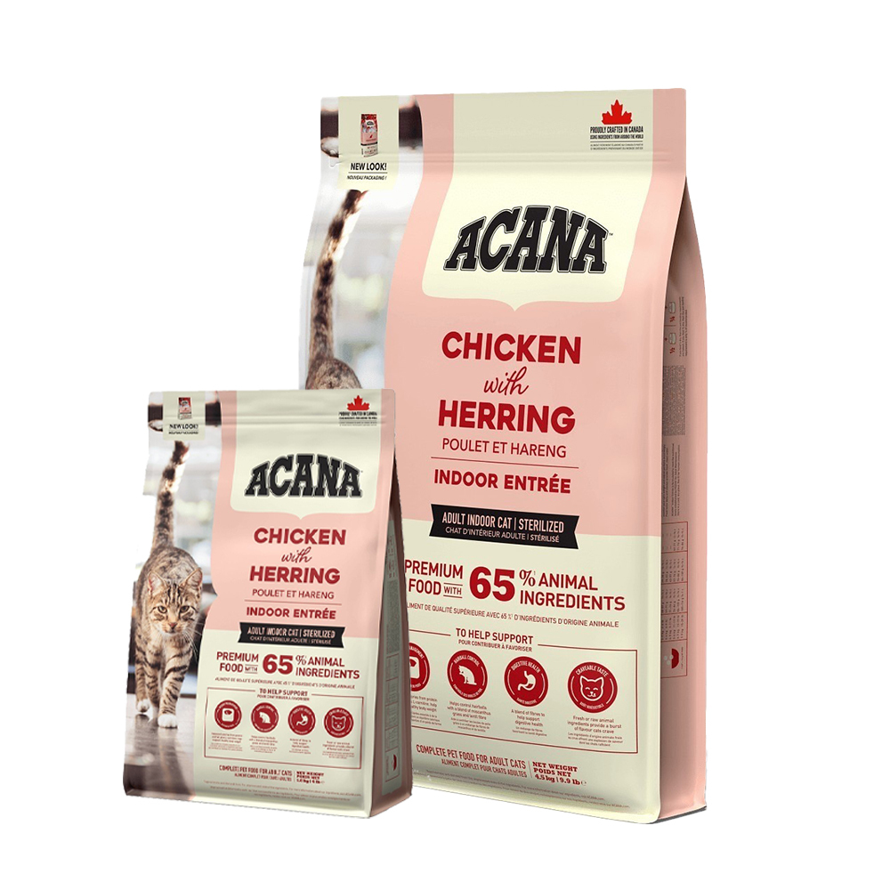 ACANA愛肯拿【室內開胃貓低GI配方(雞肉+鯡魚+蔓越莓)】1.8kg/4.5kg 成貓飼料