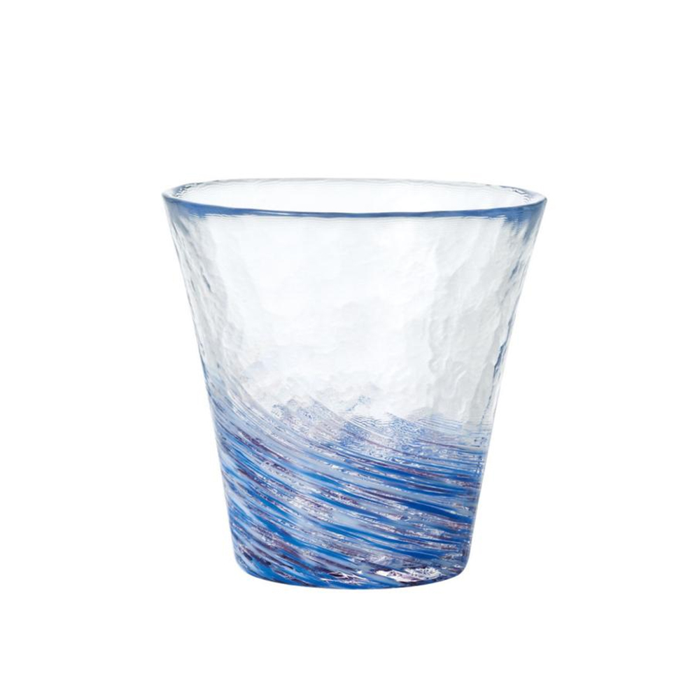 日本津輕琉璃 夢幻色彩 藤 手作平底杯 | 酒蛙 Sakewa | 日本酒專門店