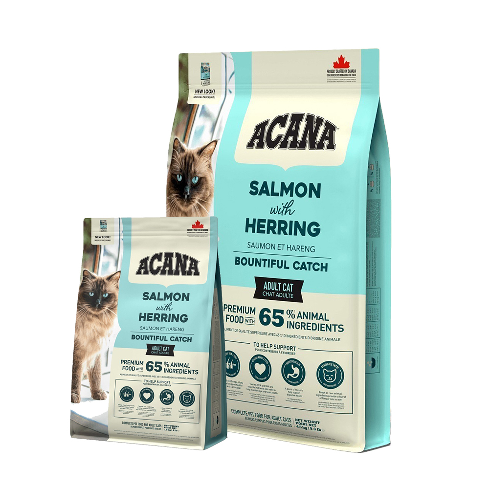 ACANA愛肯拿 豐盛漁獲低GI配方(鮭魚.鱈魚.鱒魚) 1.8kg/4.5kg 貓飼料 貓咪飼料