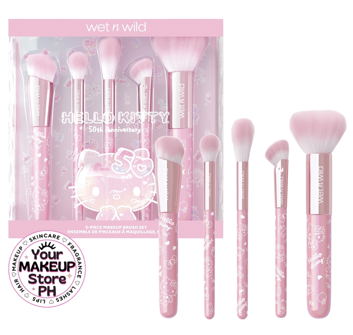 WET N WILD Hello Kitty 5-Piece Makeup Brush Set