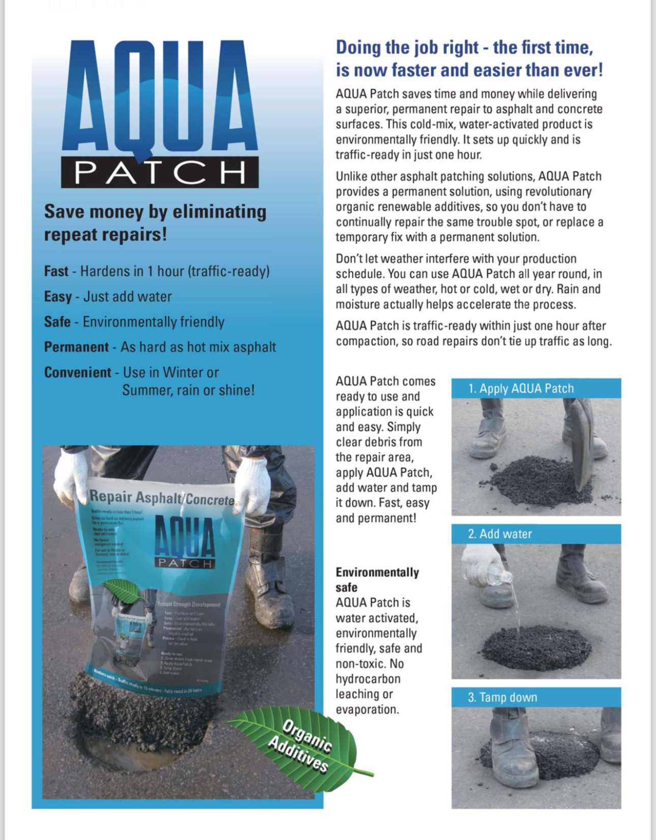 AQUA PATCH 瀝青 地補 (路面緊急維修)