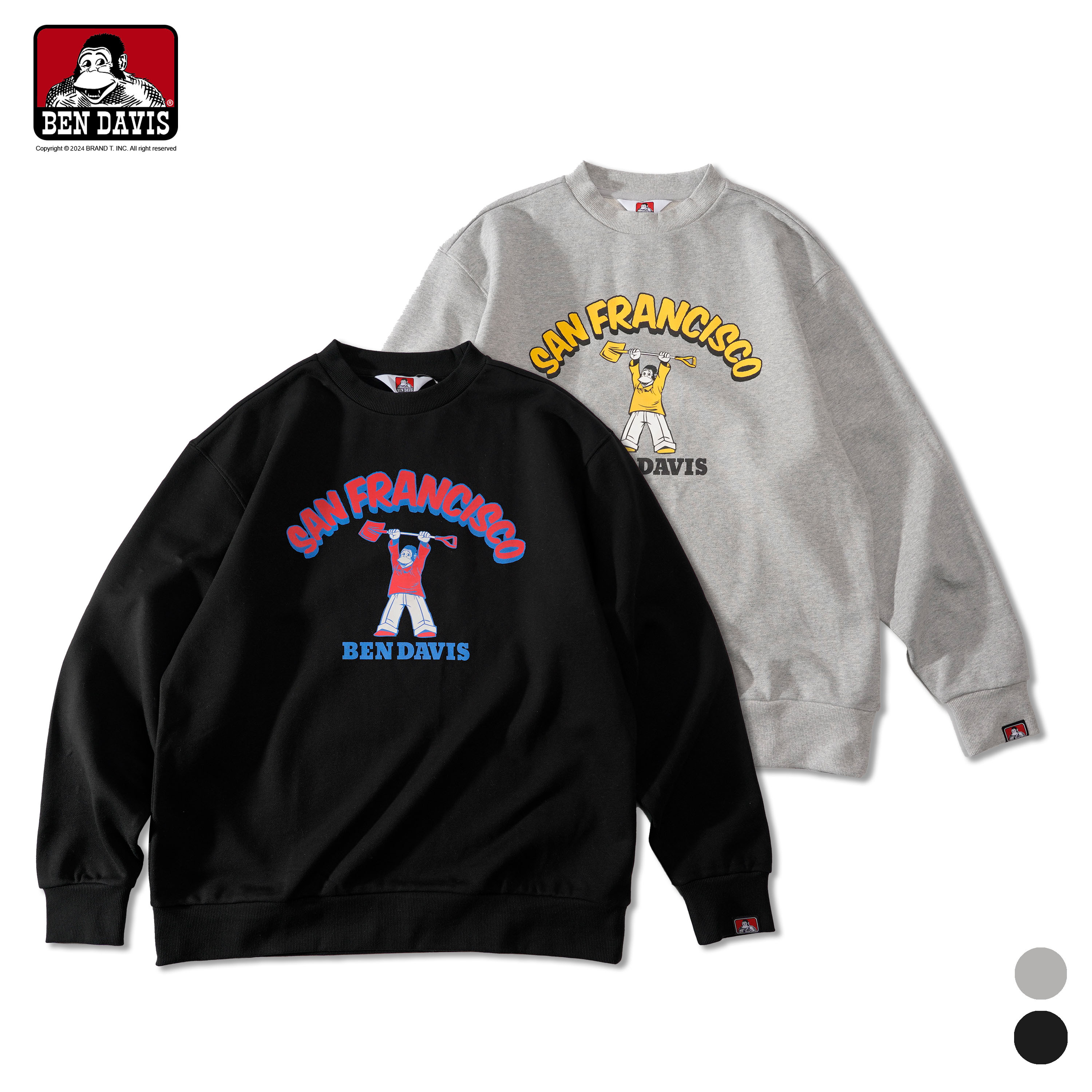 【BEN DAVIS】RECYCLE COTTON MIX PRINT L/S TEE