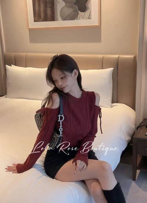 露肩麻花冷衫 C32-48 L17.5