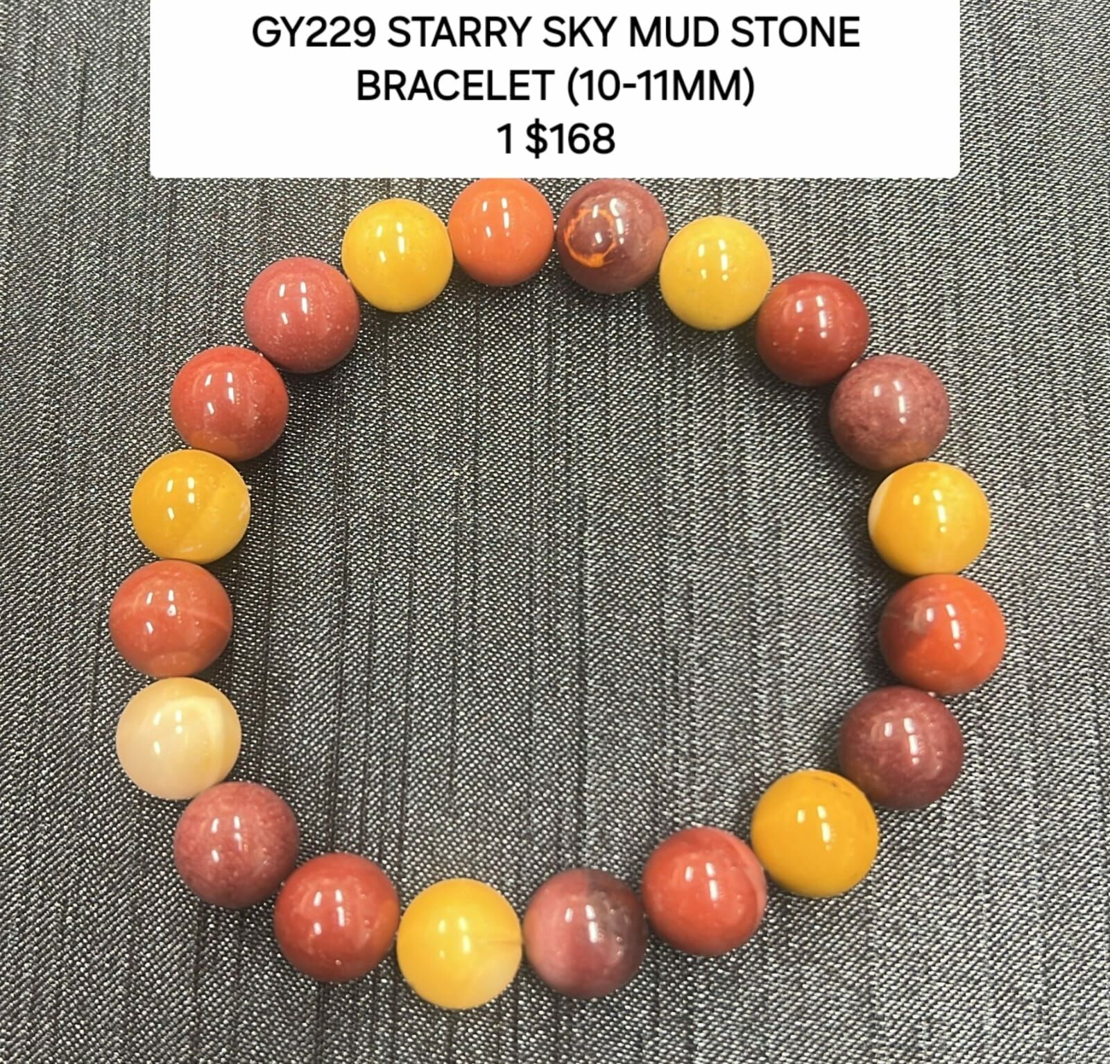 1 GY229 STARRY SKY MUD STOSky Mud stone Bracelet 10-11m