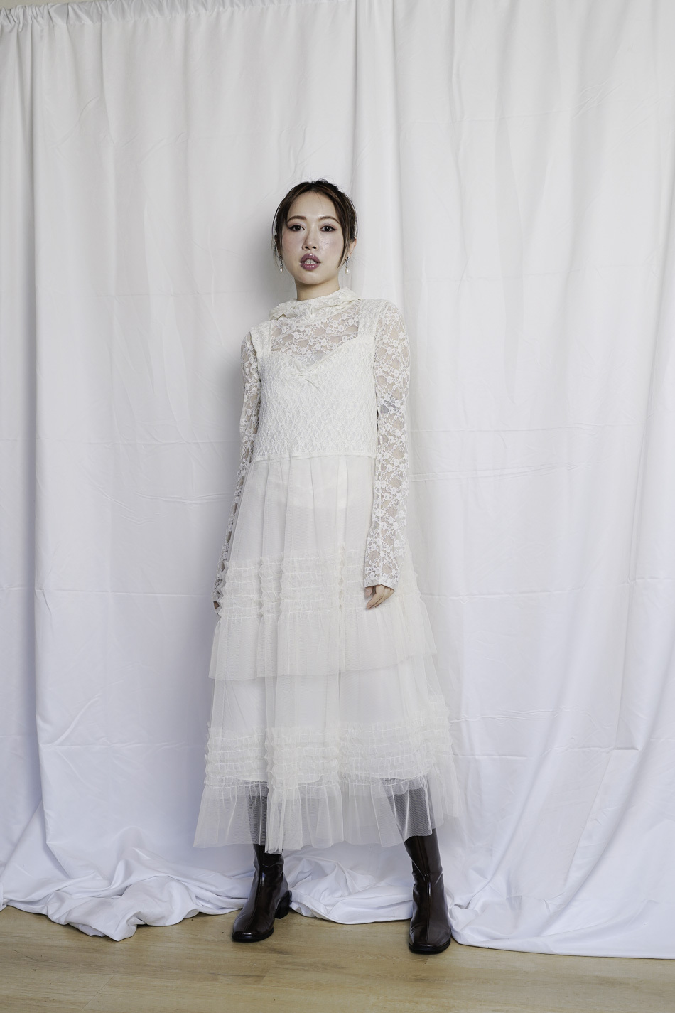 推~ Mesh layers Holiday Elsa Dress (WHITE)