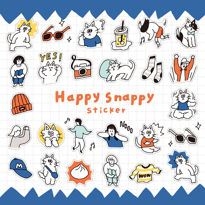 MIND WAVE - 整張可撕貼紙 - Happy Snappy（共6款）