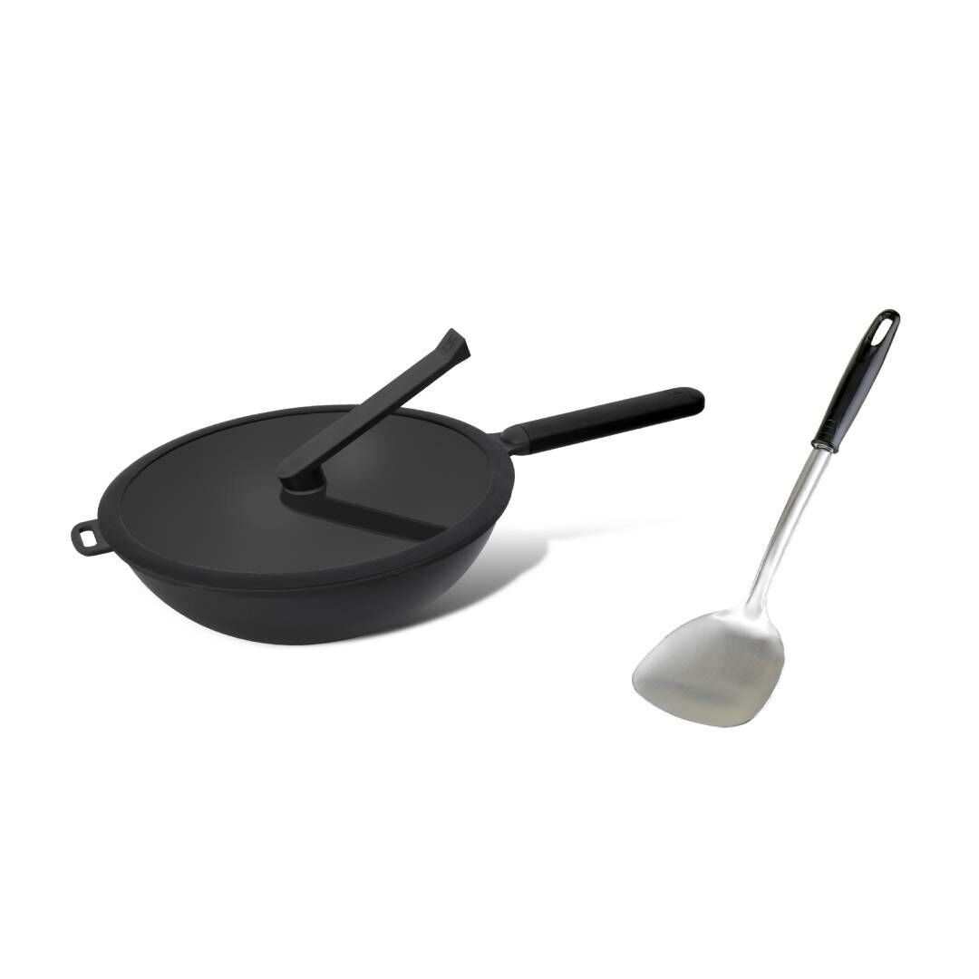 WOKY 恰恰鍋32CM炒鍋組+OK不鏽鋼鍋鏟