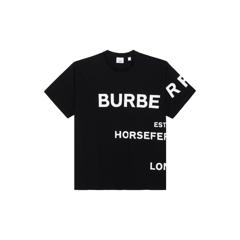 Burberry Horseferry Print Cotton Oversized T-shirt Blac