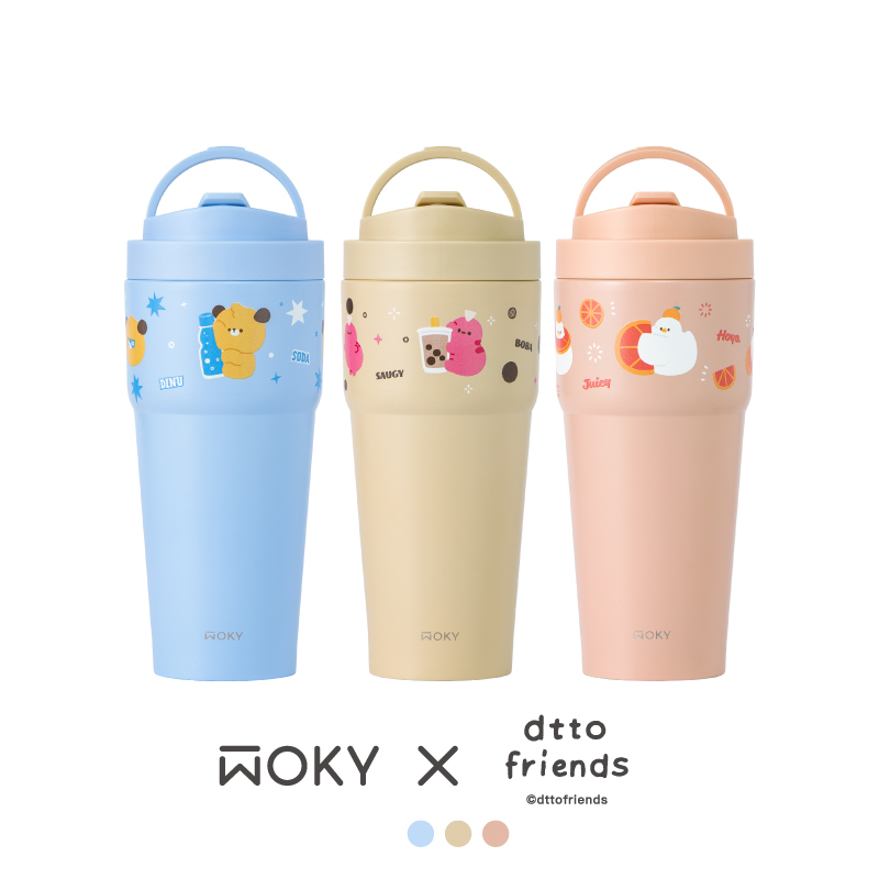 《減塑環保》WOKY X dtto friends -[ ]渾圓杯雙層陶瓷750ml