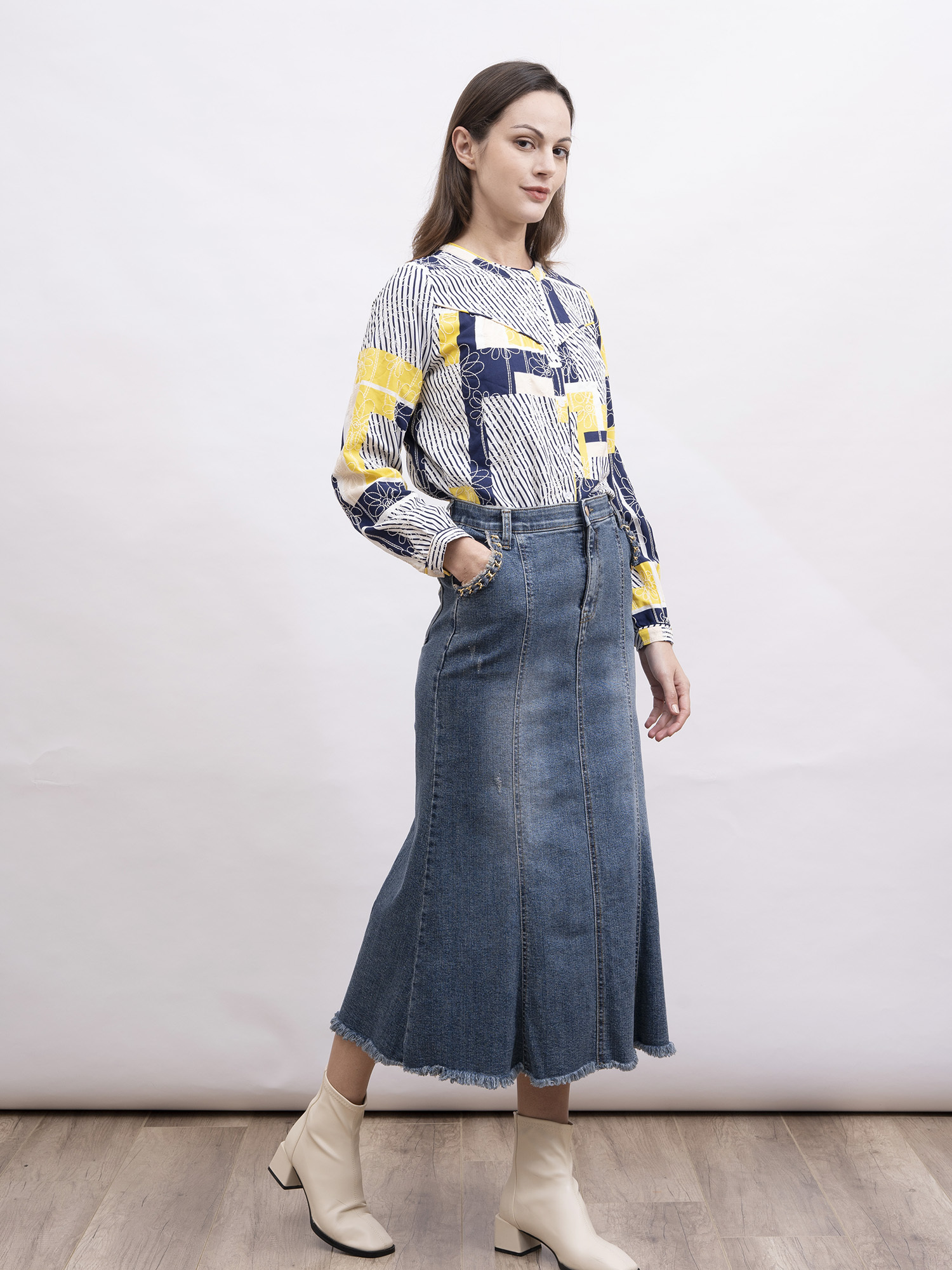 mi-tu 印花圓領恤衫