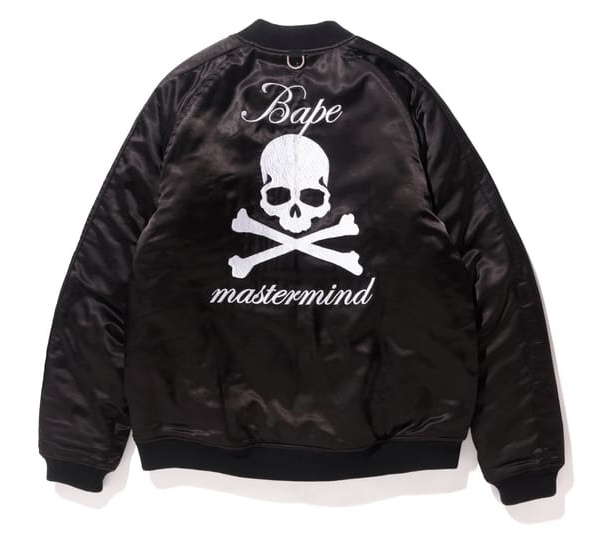 MASTERMIND JAPAN x BAPE SILK BOMBER SOUVENIR JACKET