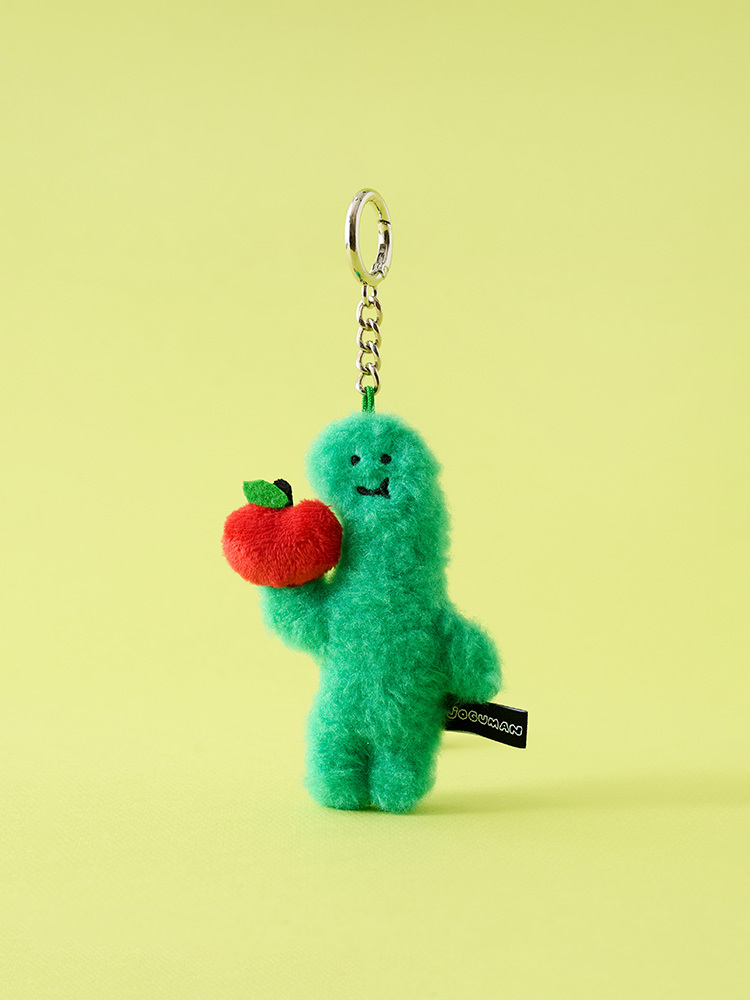 JOGUMAN Apple Brachio Fluffy Doll Keyring 拎蘋果小恐龍毛毛公仔鎖匙扣