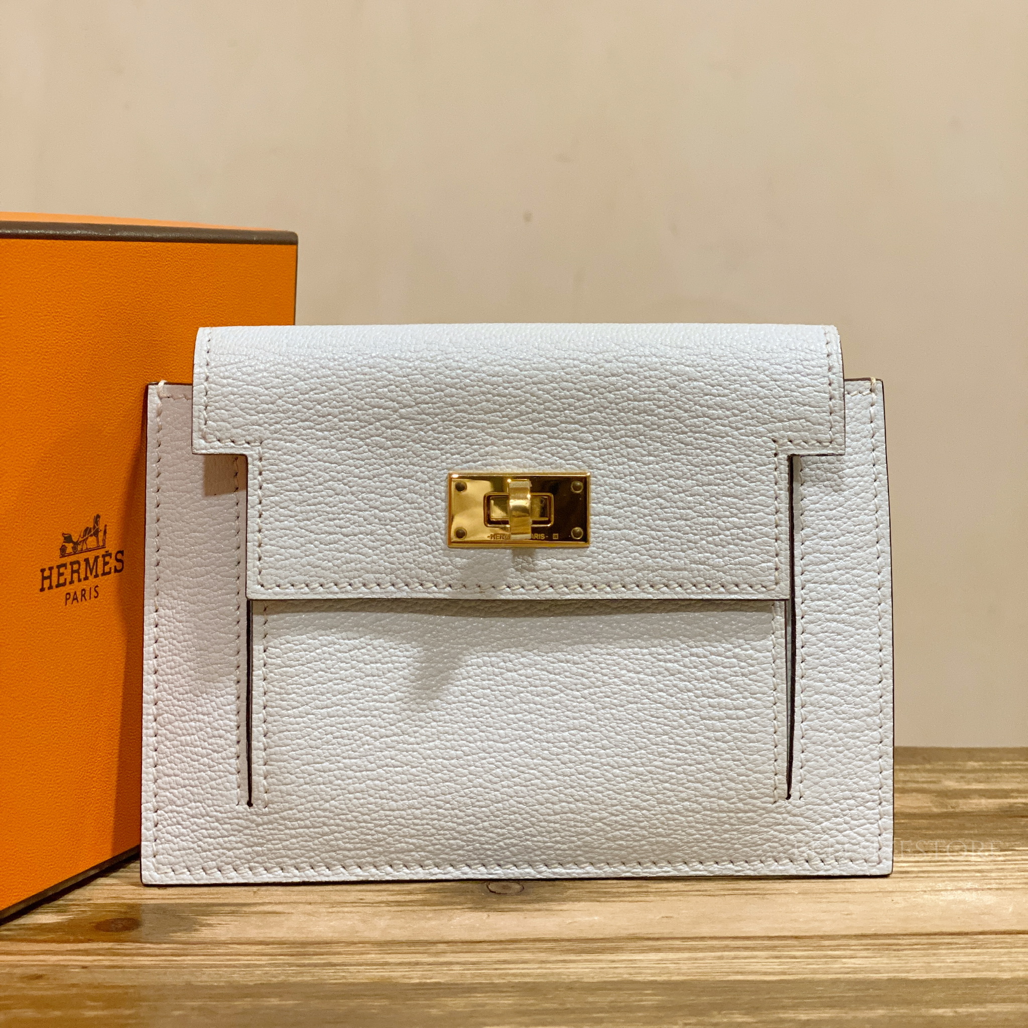 [Pre-owned] Hermes kelly pocket compact wallet mysor...