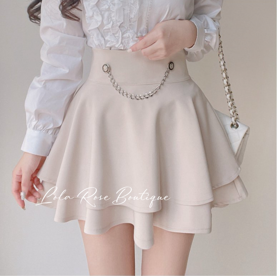 Double layer ruffle skirt