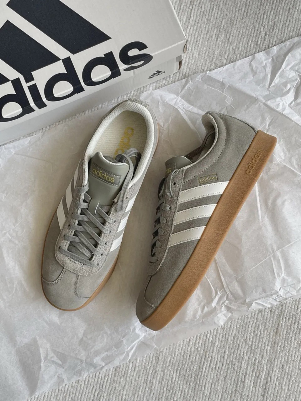 ADIDAS NEO VL COURT 2.0 奶灰 低飽和 大象灰 焦糖底 平替版SAMBA JH5078