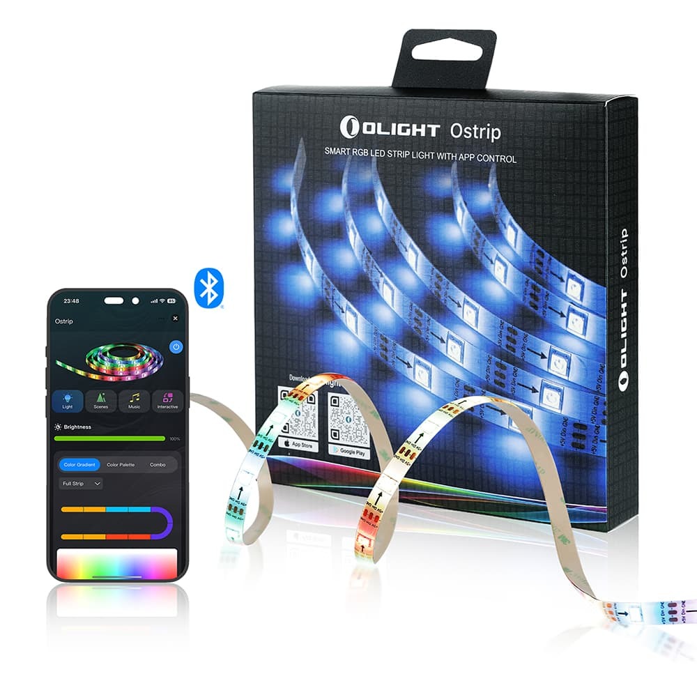 OLIGHT Ostrip 150流明 5米 LED燈條 多彩RGB 智能聲控 燈條 APP控制 聖誕燈