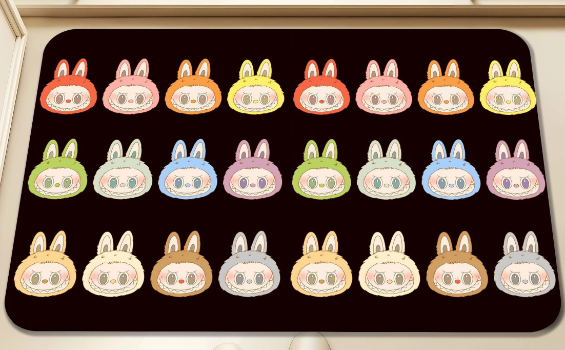 G127 LABUBU FLOOR MAT Multi Colour Mini Head Labubu