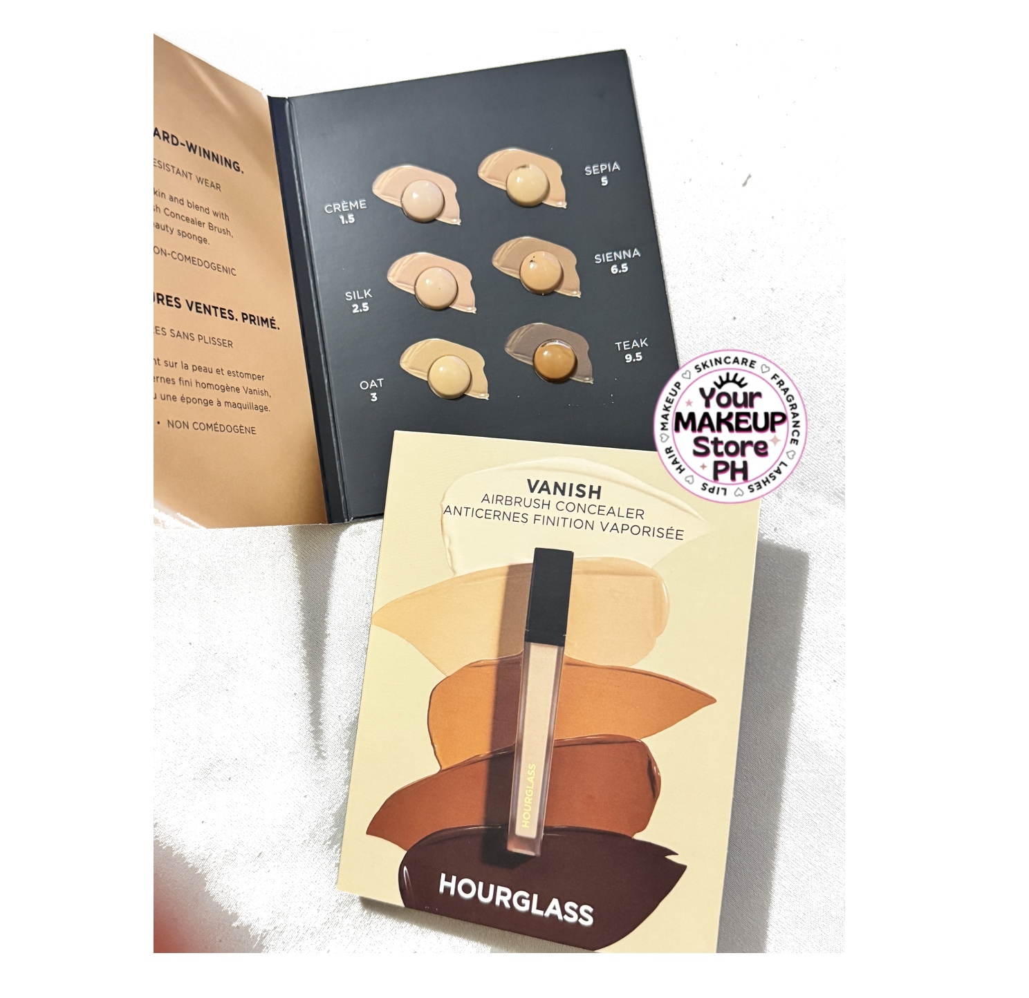 HOURGLASS Vanish Airbrush Concealer SAMPLE CARD 2 PIECE