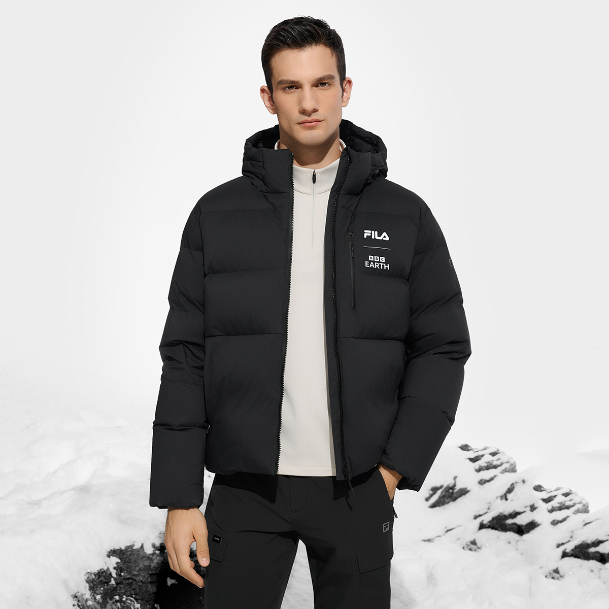 FILA EXPLORE X BBC EARTH 男裝連帽羽絨外套