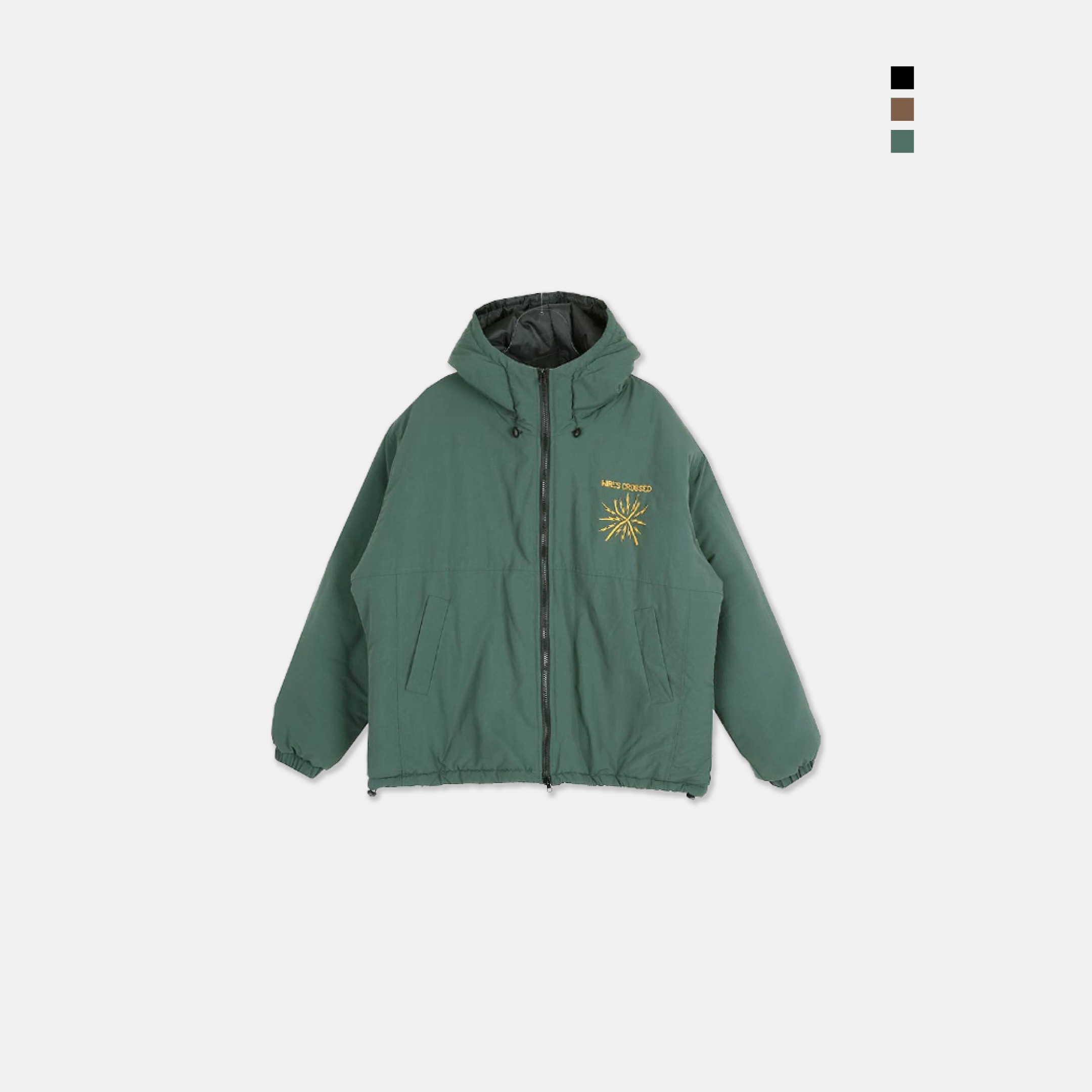 Holy In Code 山系 刺繡 高領 鋪棉 外套