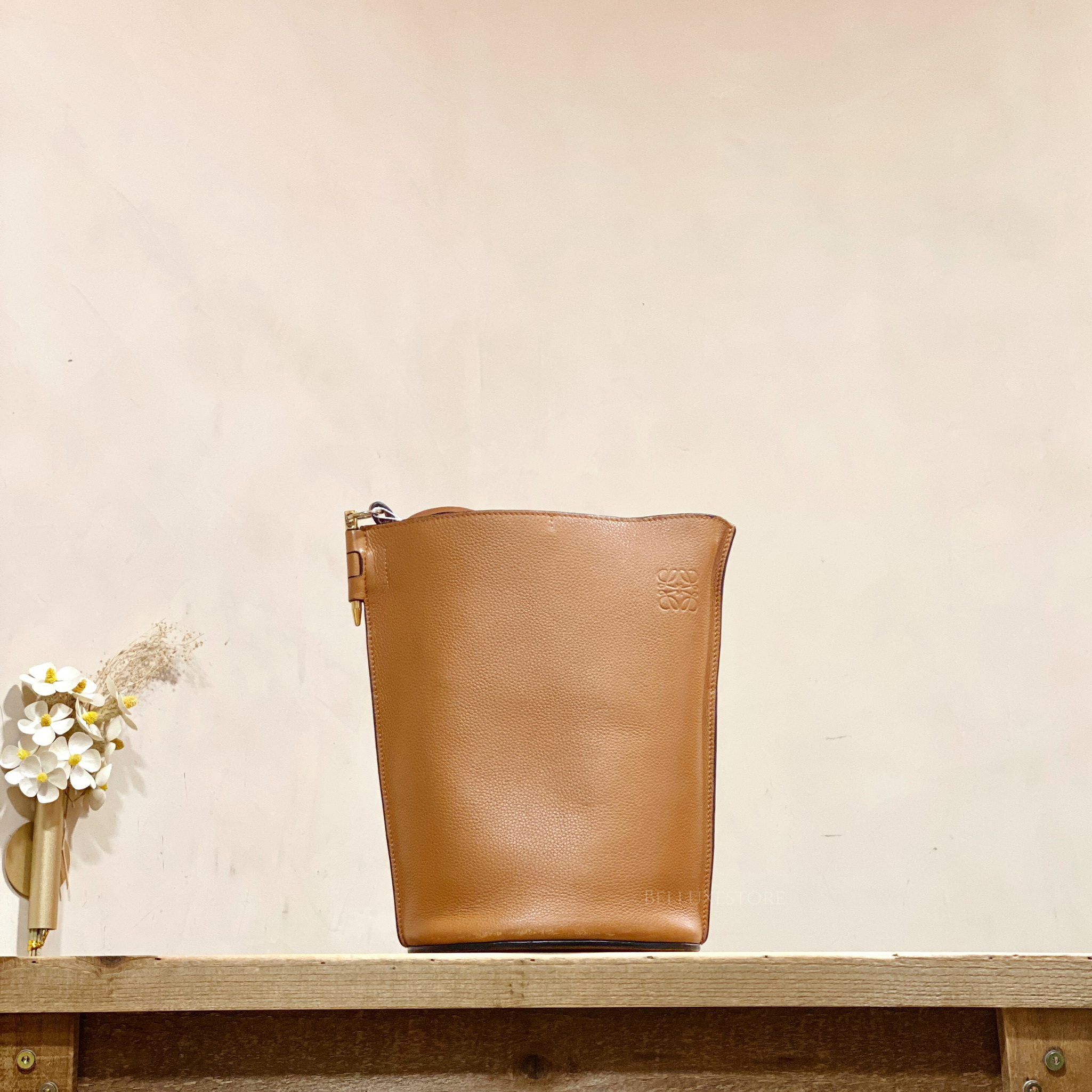 [Pre-owned] Loewe gate bucket tan