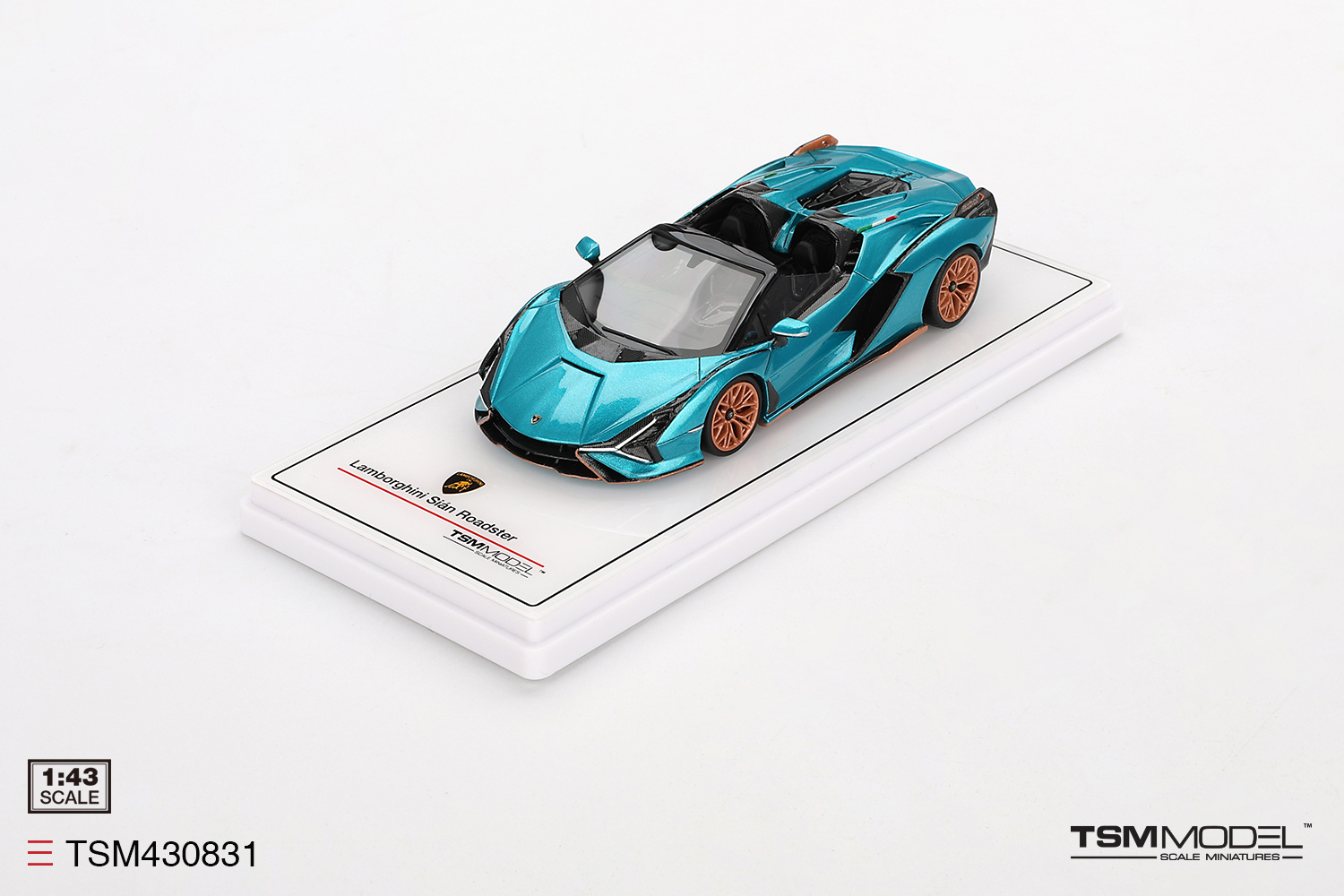 預訂:1/43 TSM Lamborghini Sián Roadster Blu Uranus (TSM43