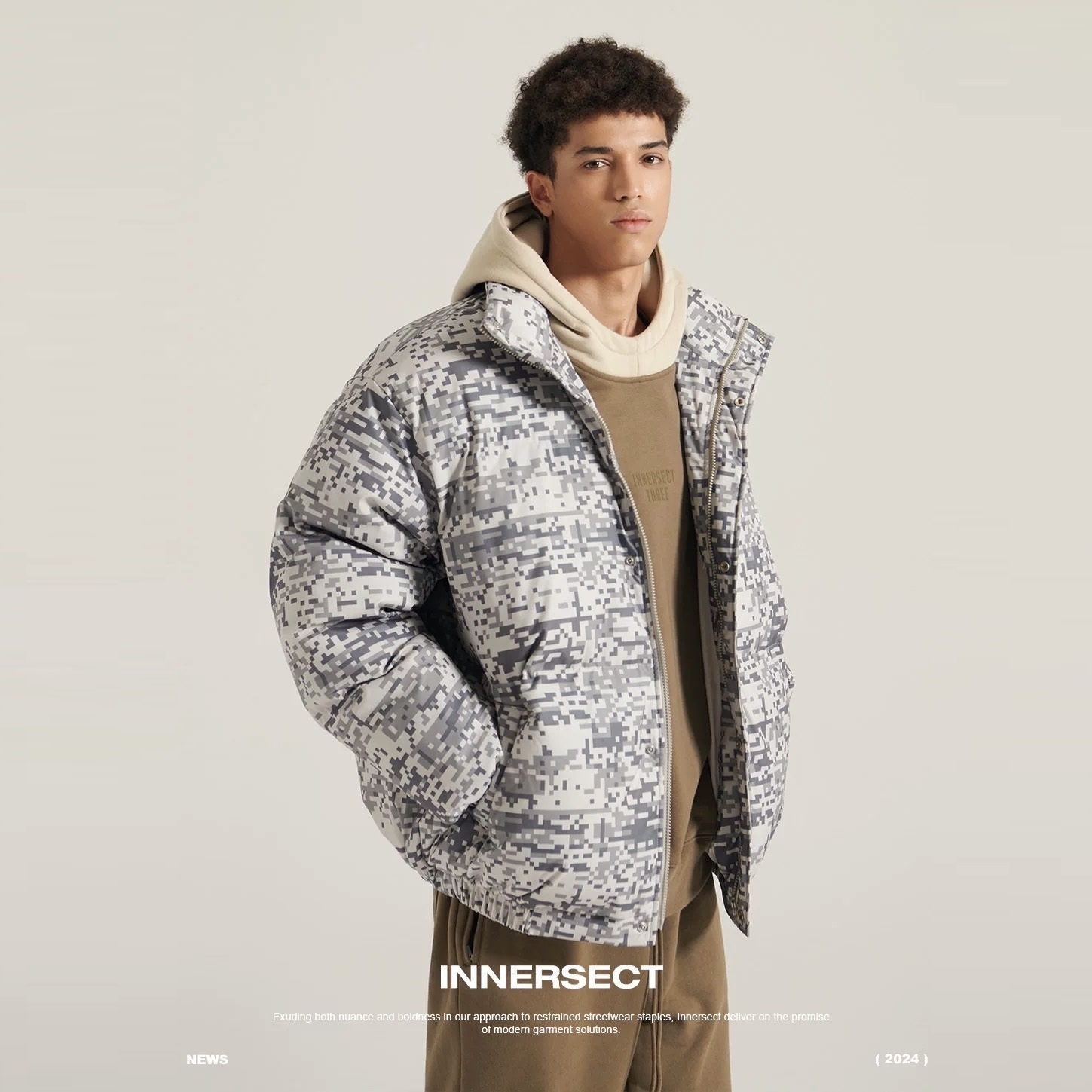 INNERSECT 三生萬物 FOG ESSENTIAL 24FW 數位迷彩 麵包 羽絨外套 INN24FWTCP198*