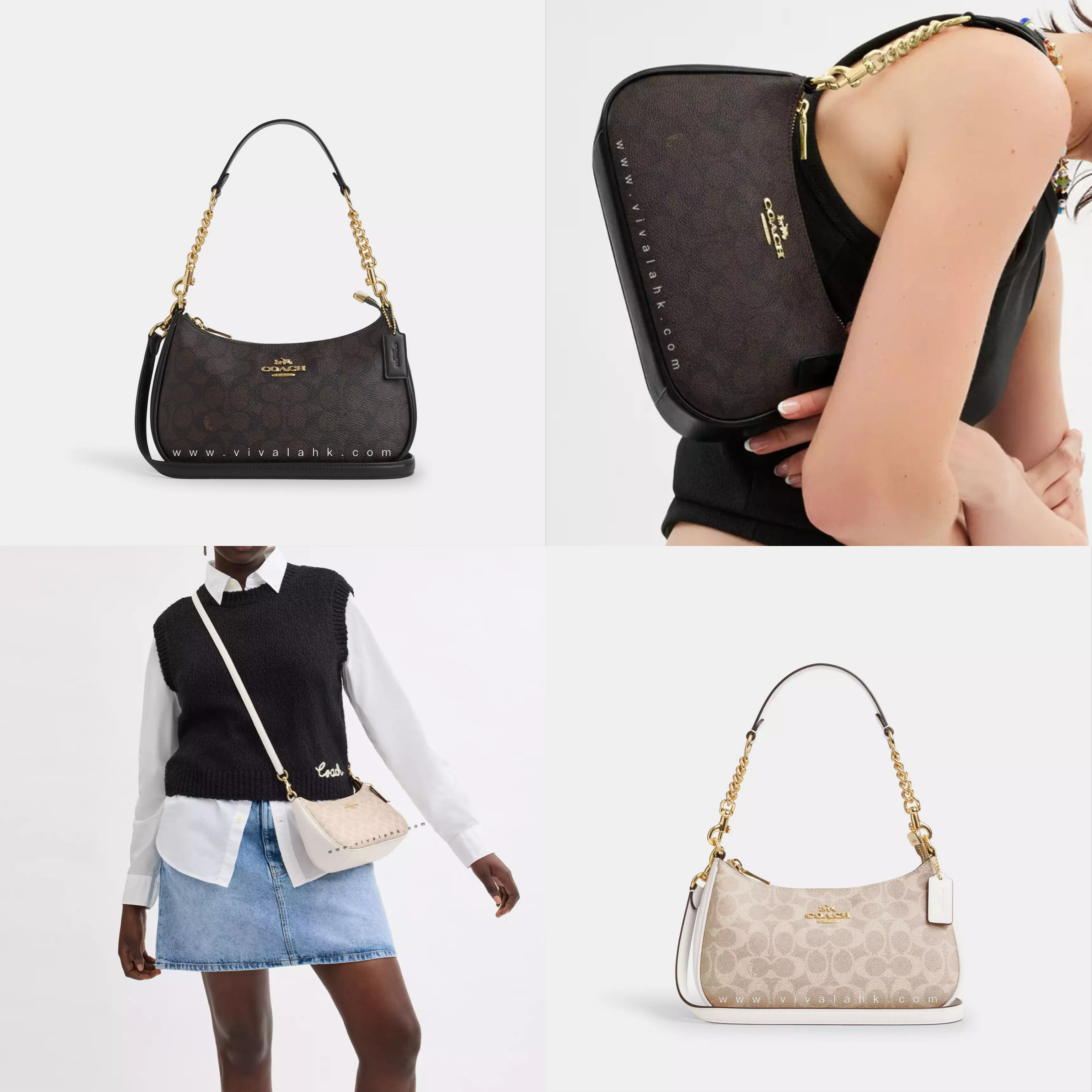 Coach - Teri 單肩+斜孭多用袋 (C字暗花) (CV933)