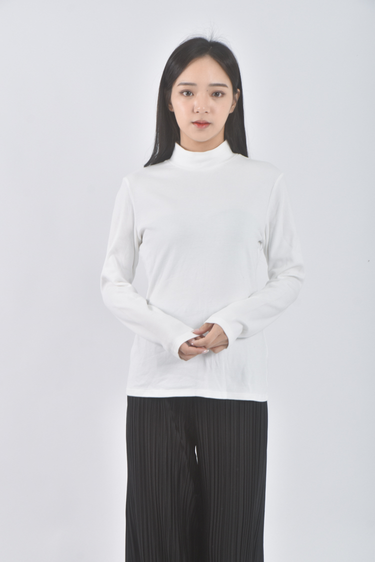 二拾衫-(S) lativ高領白色長袖上衣二手衣｜30日無條件退貨