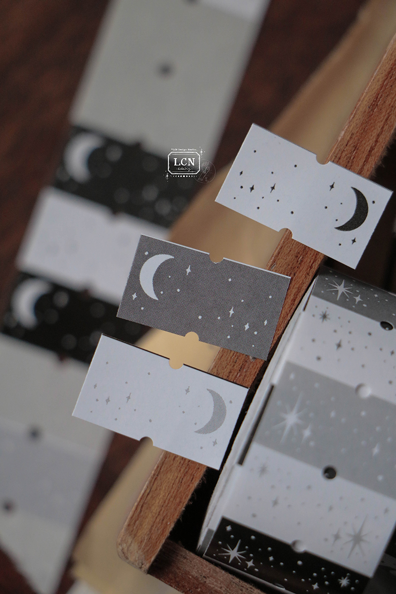 Lin Chia Ning Label Sticker Roll - Moon