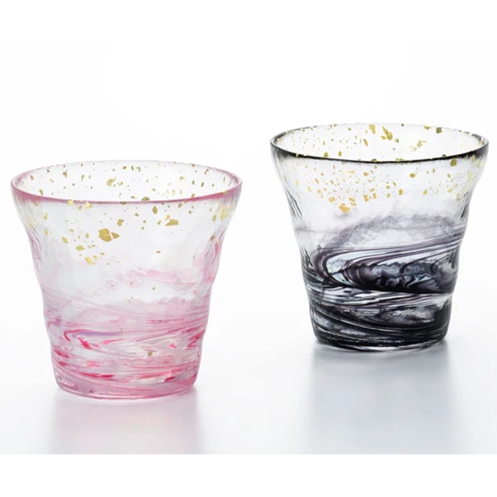 日本津輕琉璃 氷華金彩 手作金箔清酒杯套裝 | 酒蛙 Sakewa | 日本酒專門店