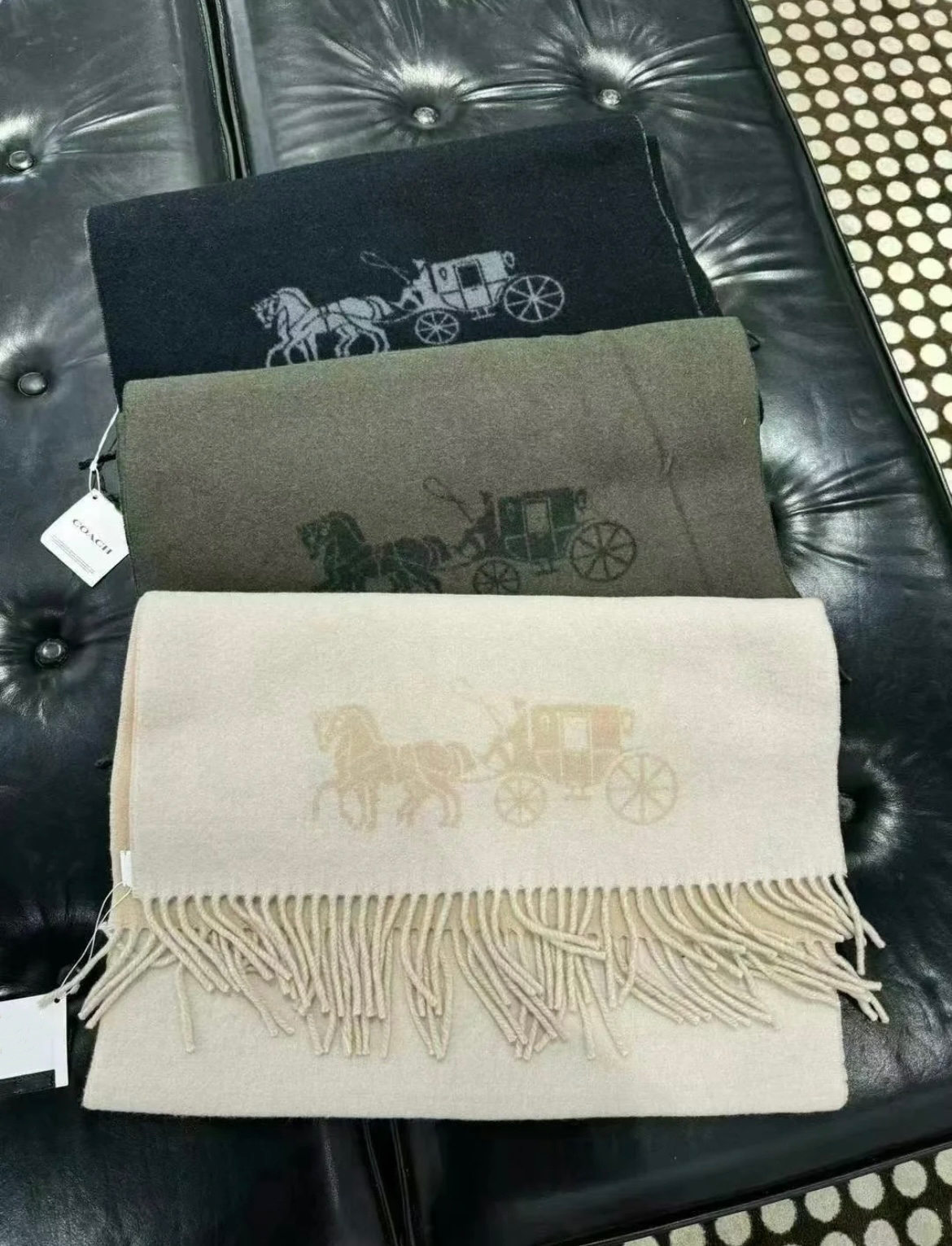 COACH DOUBLE FACE OVERSIZED SCARF