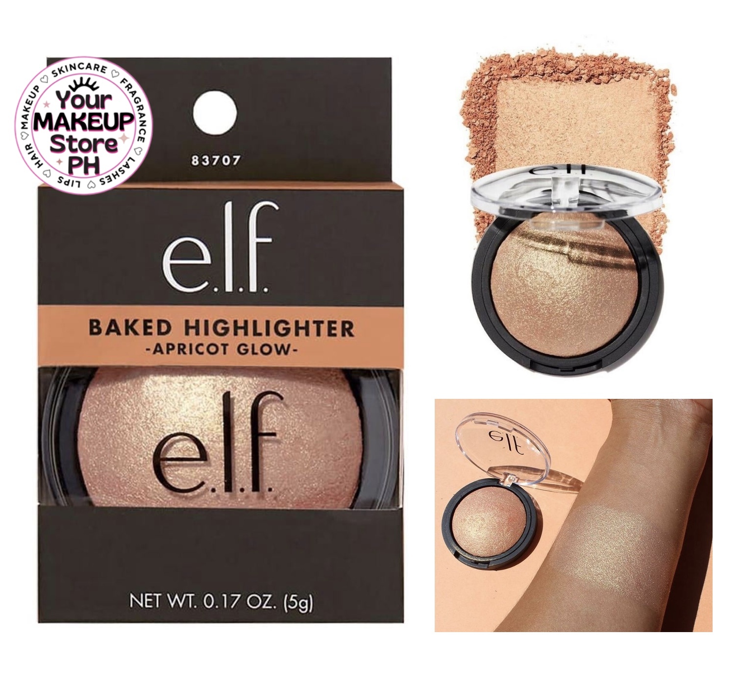 e.l.f Baked Highlighter in Apricot Glow