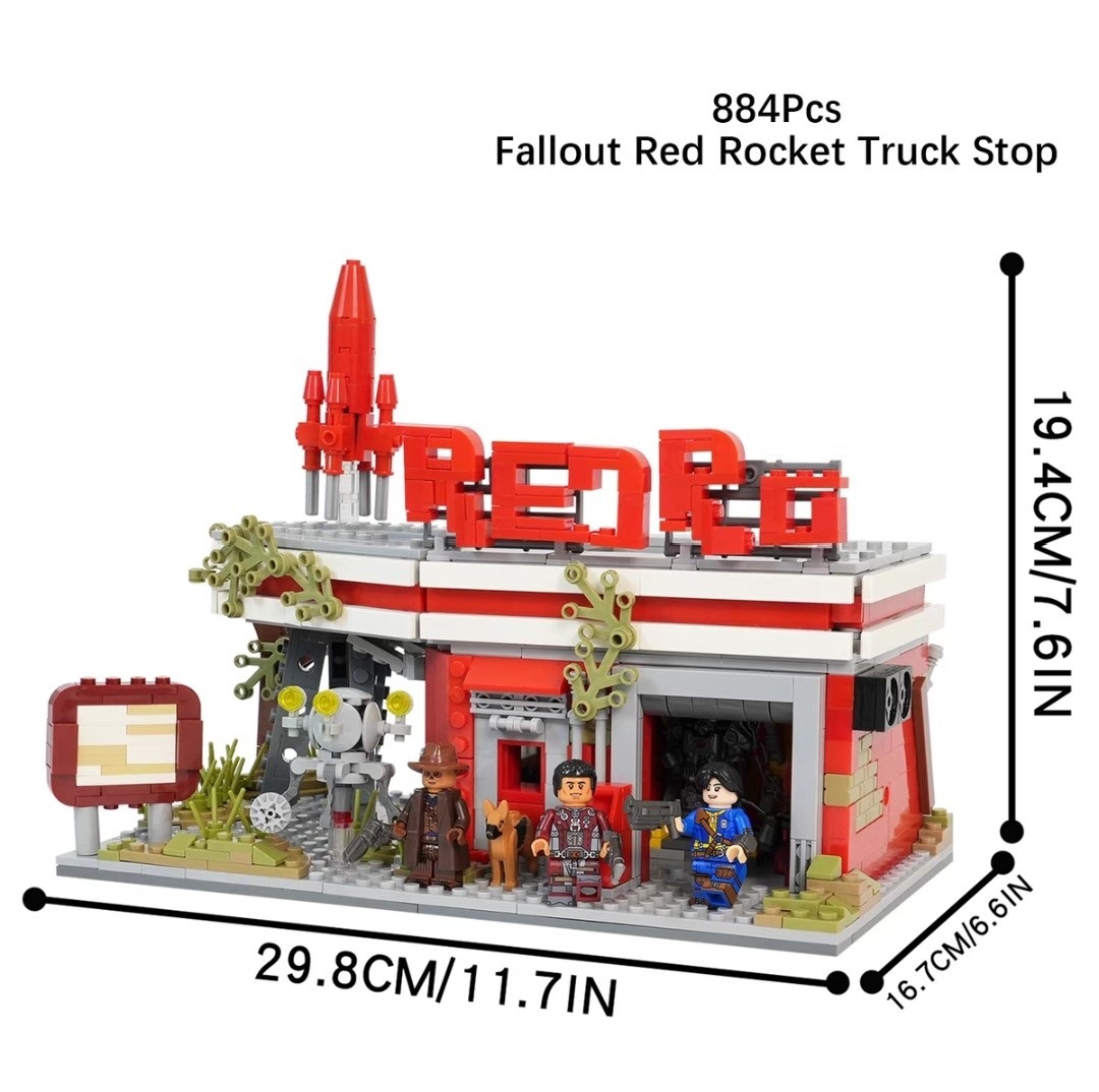 MOC Fallout Red Rocket Truck Stop Building Set MOC1572A