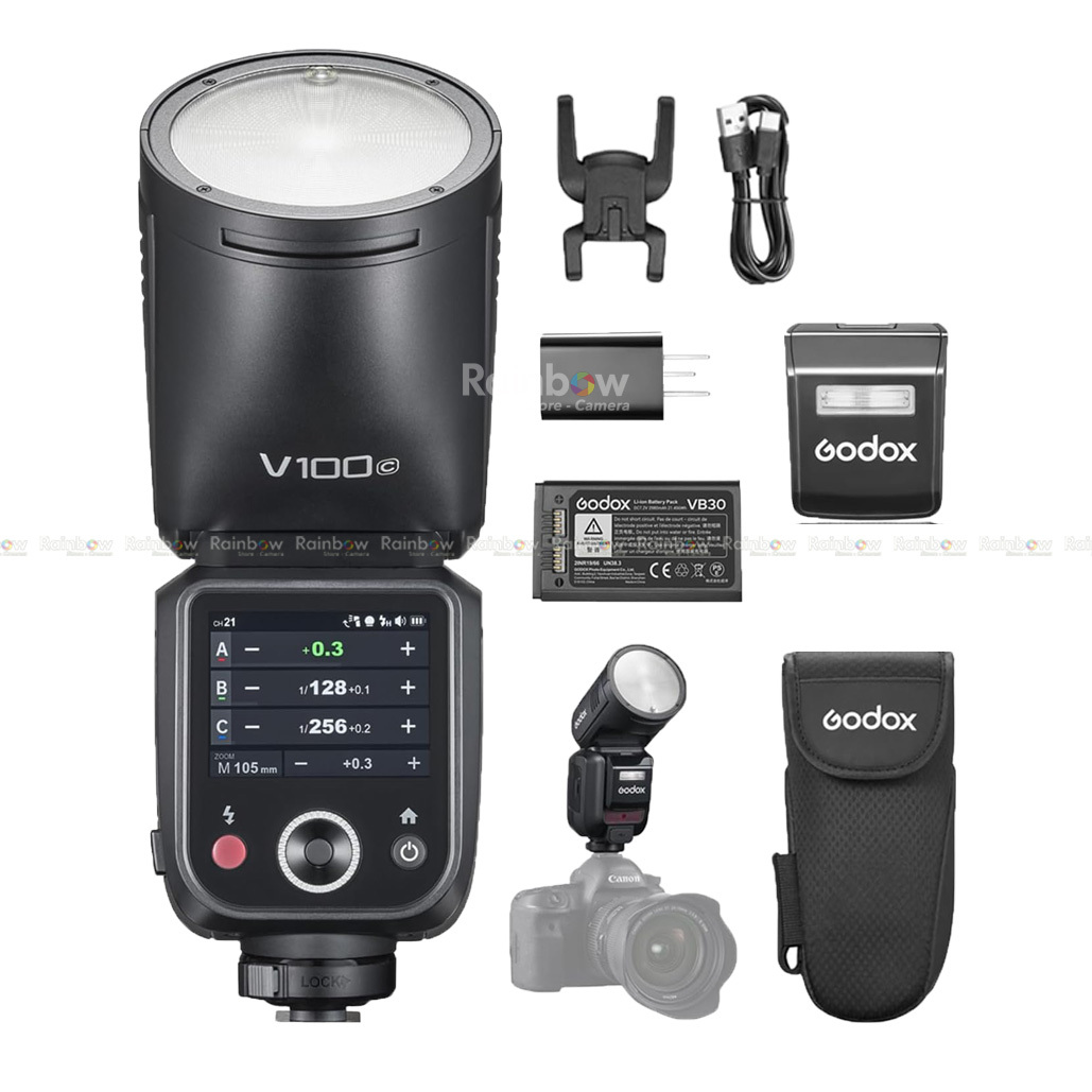 Godox 神牛 V100 TTL 鋰電池圓頭機頂閃光燈 - Rainbow Store Camera