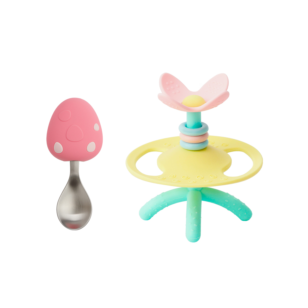 VIIDA｜Soufflé 抗菌不鏽鋼學習湯匙+魔法森林固齒器