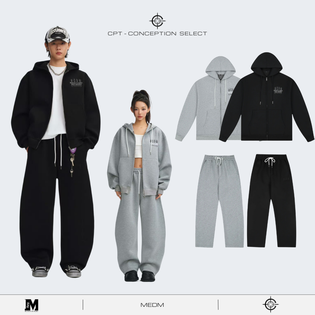 MEDM 空氣層 立體 彎刀 重磅街頭休閒套裝 （BOXY & BAGGY)